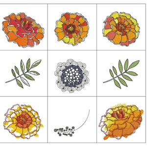 Marigold Flowers Embroidery Design Floral Machine Embroidery Digital ...