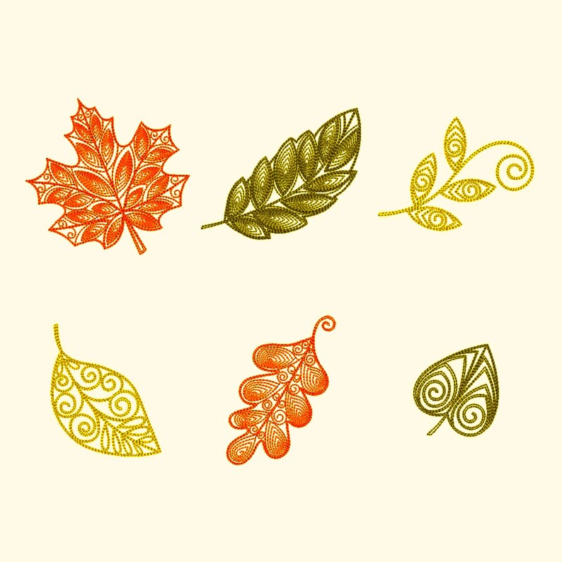 Embroidery Design Leaves Embroidery Designs - Etsy
