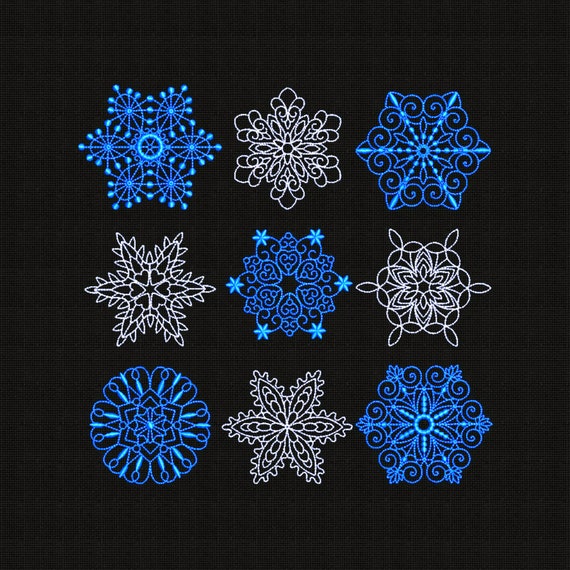 Embroidery Designs Snowflake Embroidery Design Winter - Etsy