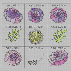 Marigold Flowers Embroidery Design Floral Machine Embroidery Digital ...
