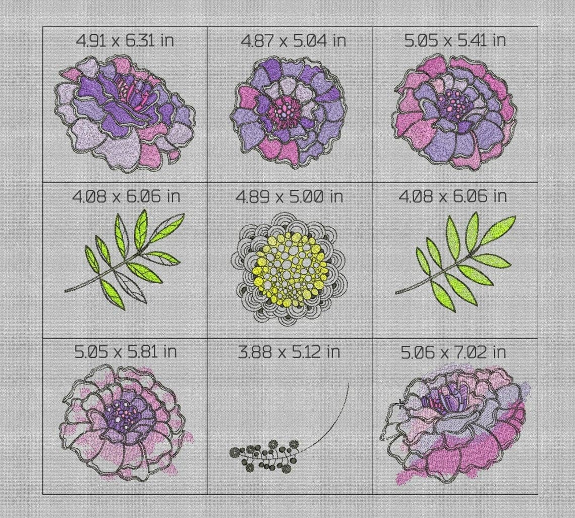 Flowers Embroidery Design Embroidery Designs - Etsy