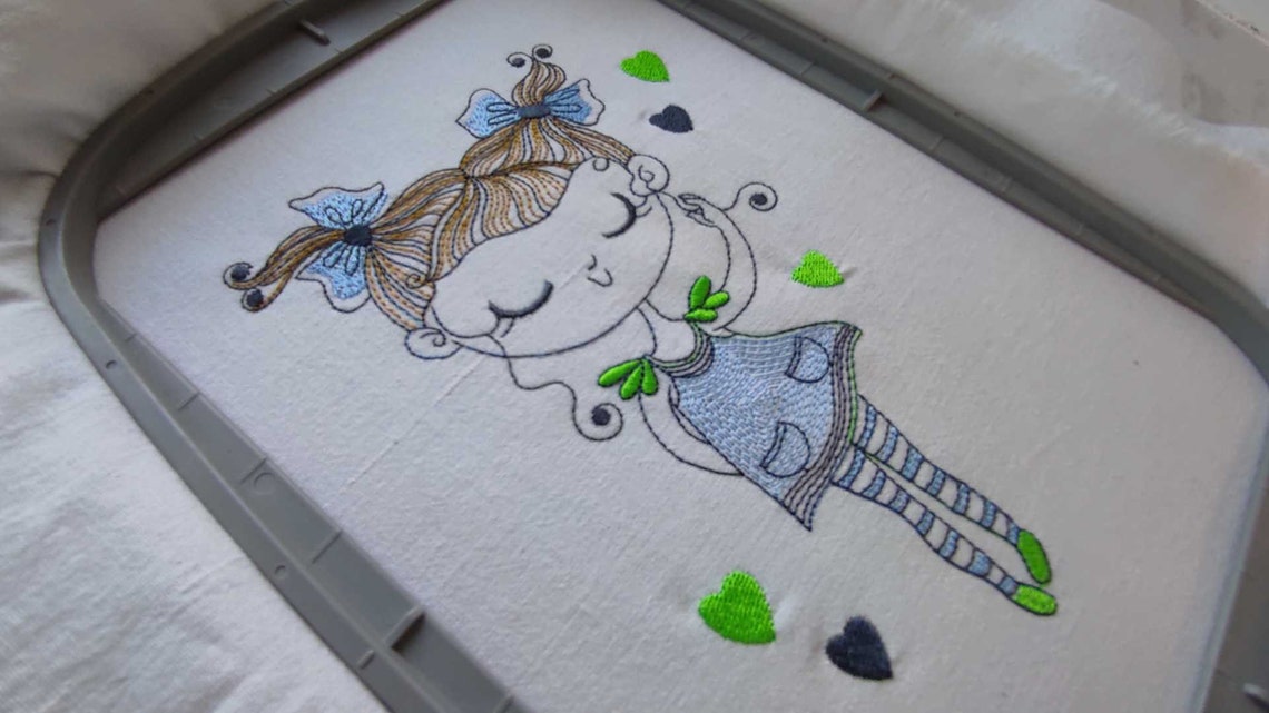 Embroidery Design Girl Embroidery Designs Cute - Etsy