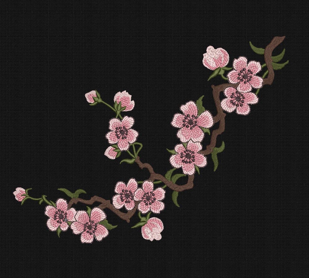 japanese sakura embroidery machine designs instant download | Etsy