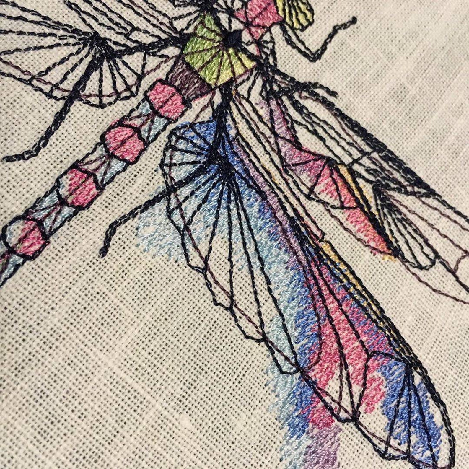 Embroidery Designs Dragonfly Embroidery Design Rainbow - Etsy