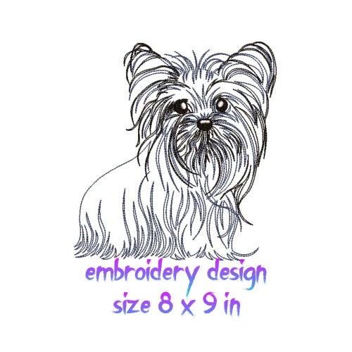 Yorkshire Terrier Embroidery Machine Designs Pet Animal - Etsy