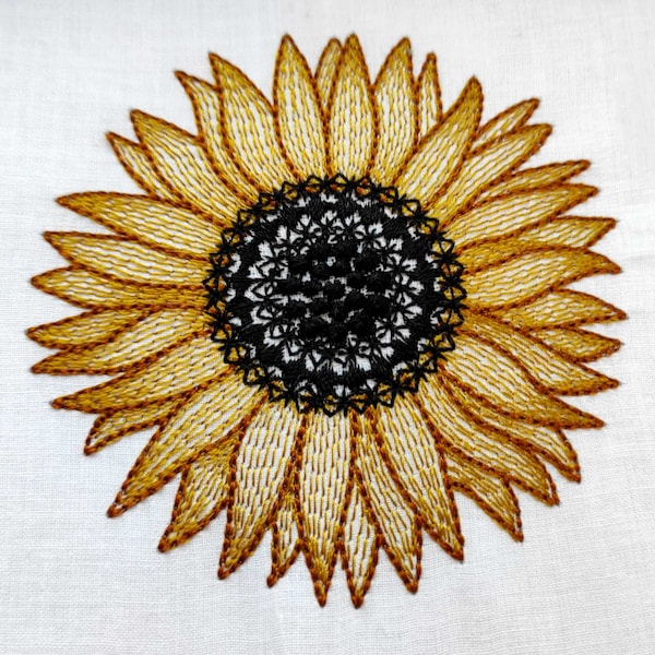 Sunflower Embroidery - Etsy