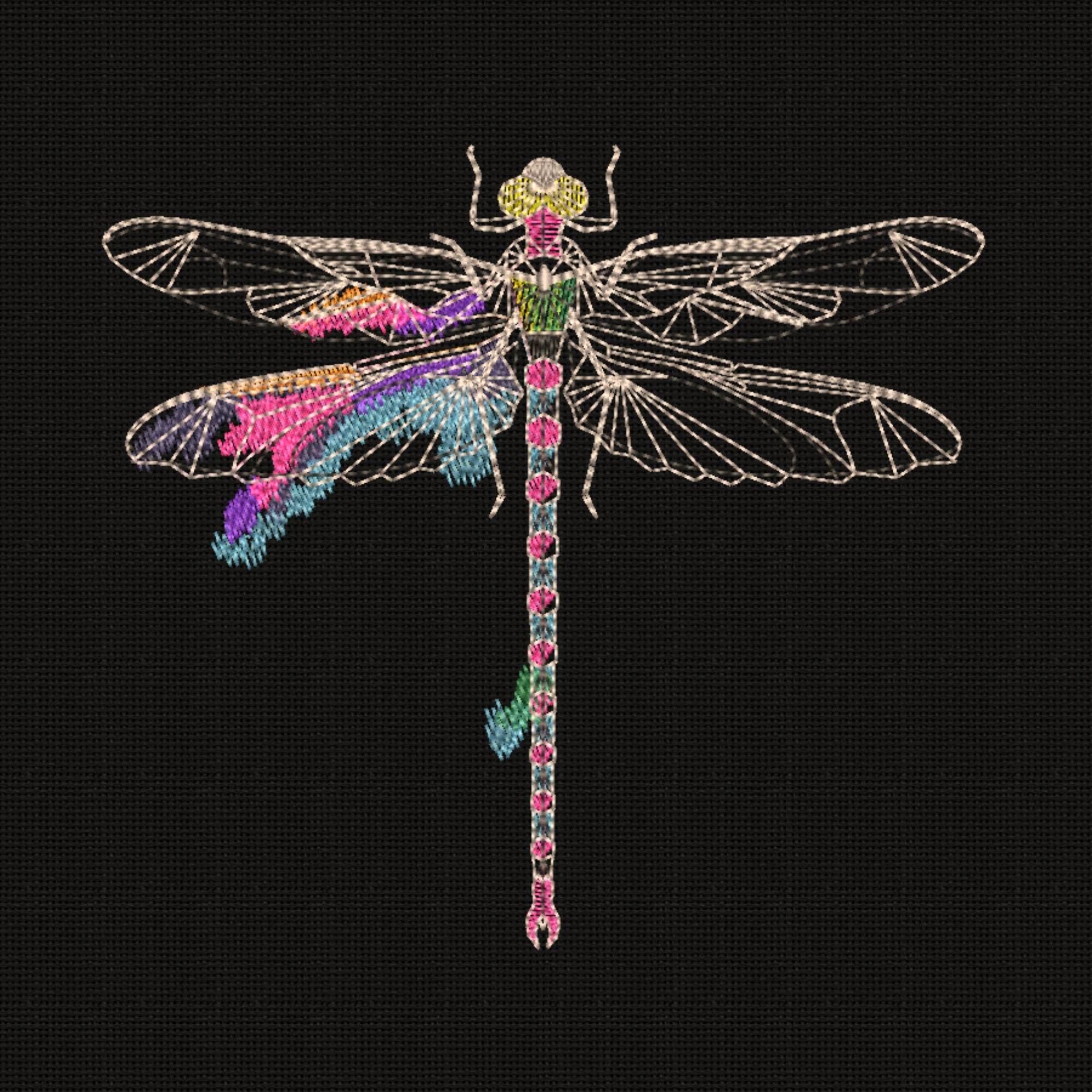 Embroidery Designs Dragonfly Embroidery Design Rainbow | Etsy