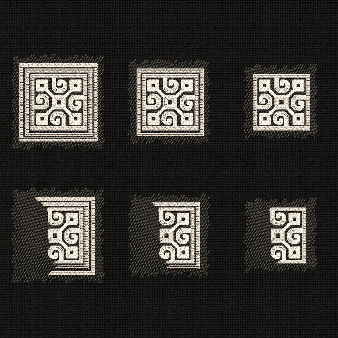 Geometric Square Embroidery Design Set | 6 Items | 4x4 Hoop | Instant ...