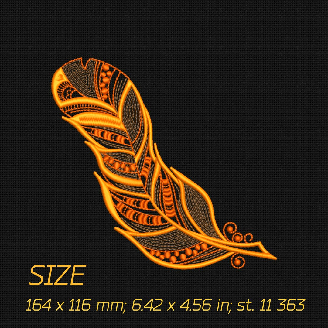 Embroidery Design Feather Machine Embroidery Pattern Stickerei - Etsy