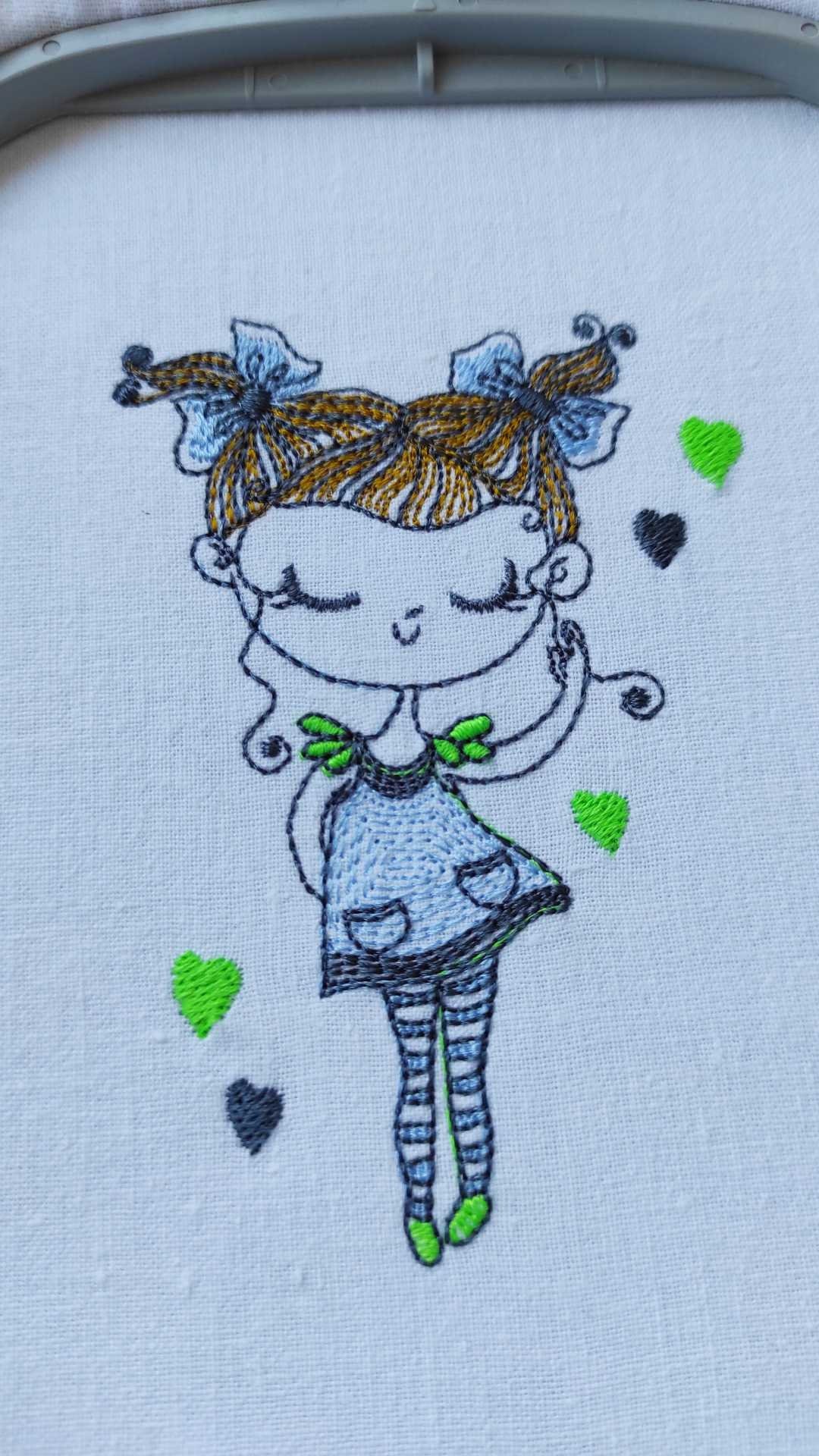 Embroidery Design Girl Embroidery Designs Cute - Etsy