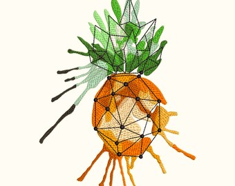 Pineapple Embroidery Design. Pineapple Filled Stitch. Mini - Etsy
