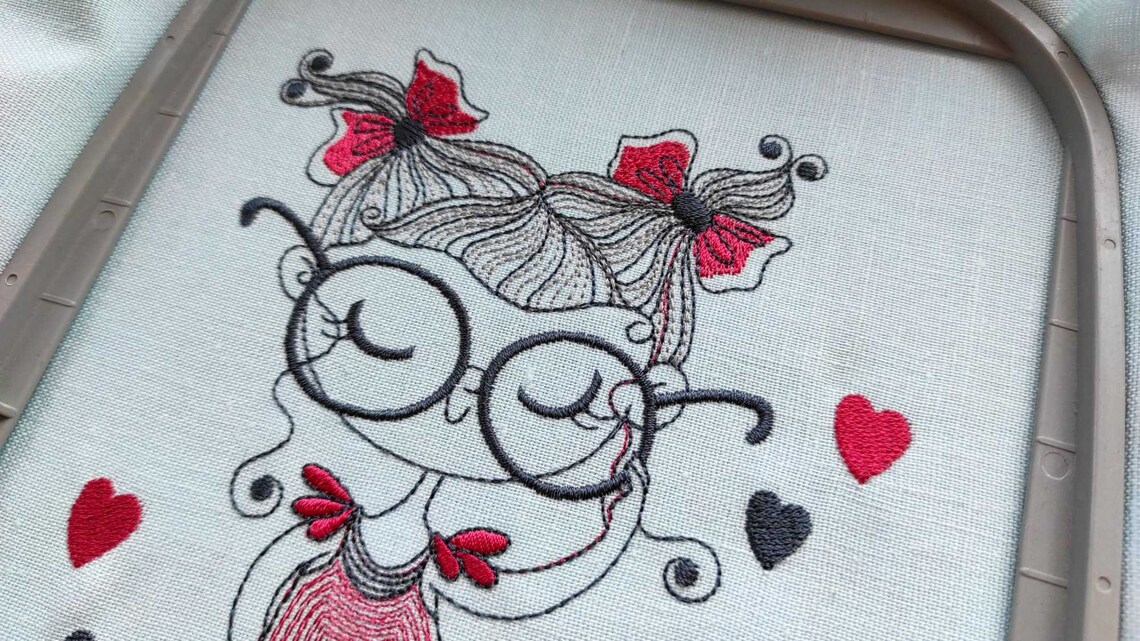 Embroidery Design Girl Embroidery Designs Cute Baby - Etsy