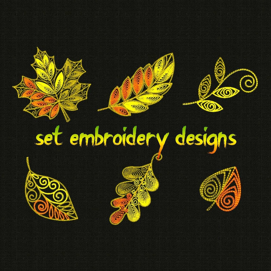 Embroidery Design Leaves Embroidery Designs Autumn | Etsy