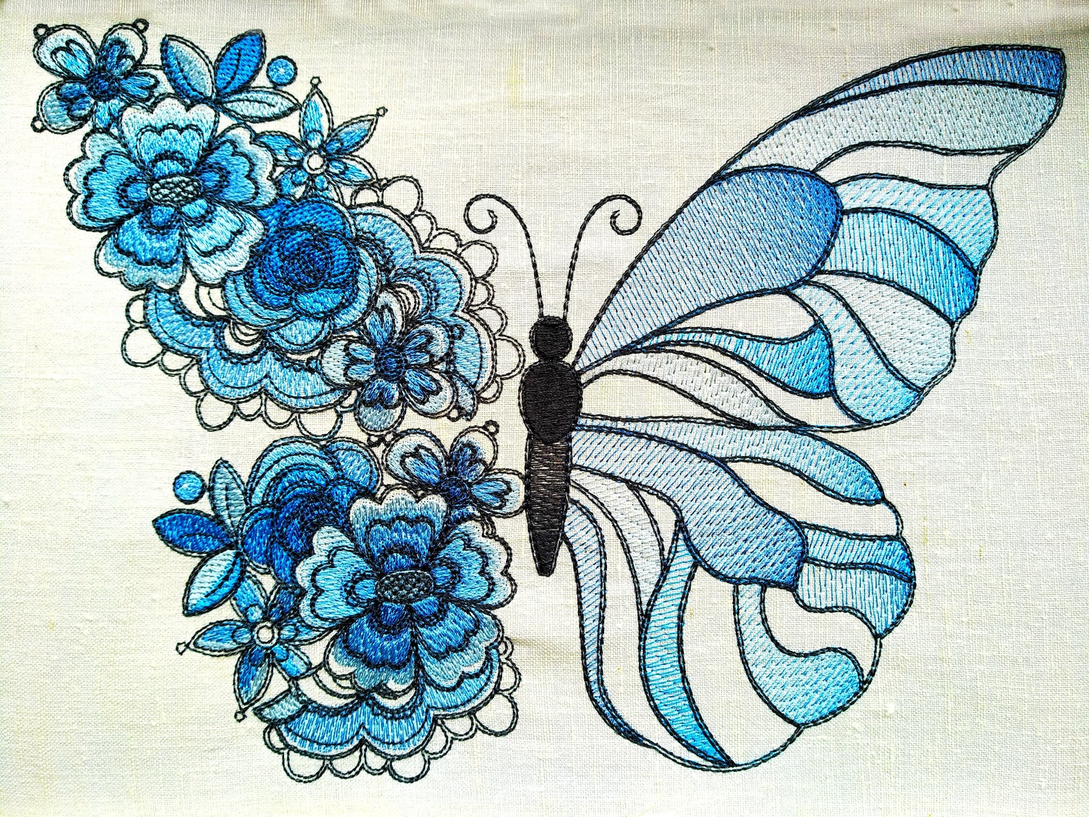 Broderie Design Papillon Broderie Dessins Fleurs - Etsy France