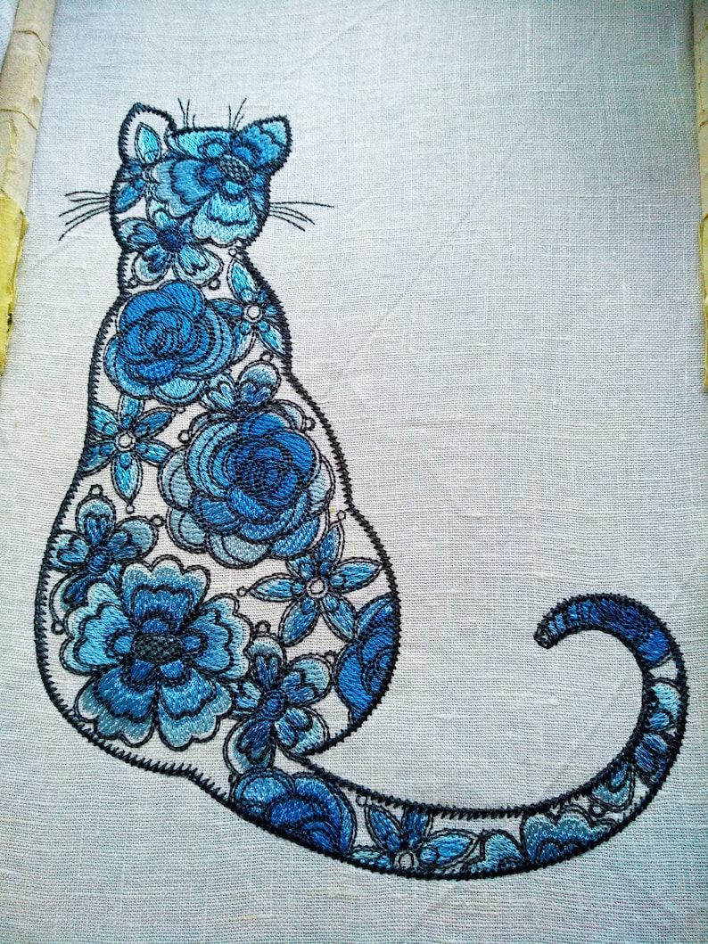 Cat Broderie Design Animaux Broderie Dessins | Etsy