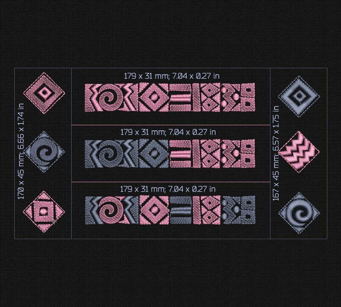 Embroidery Design Borders Embroidery Designs | Etsy