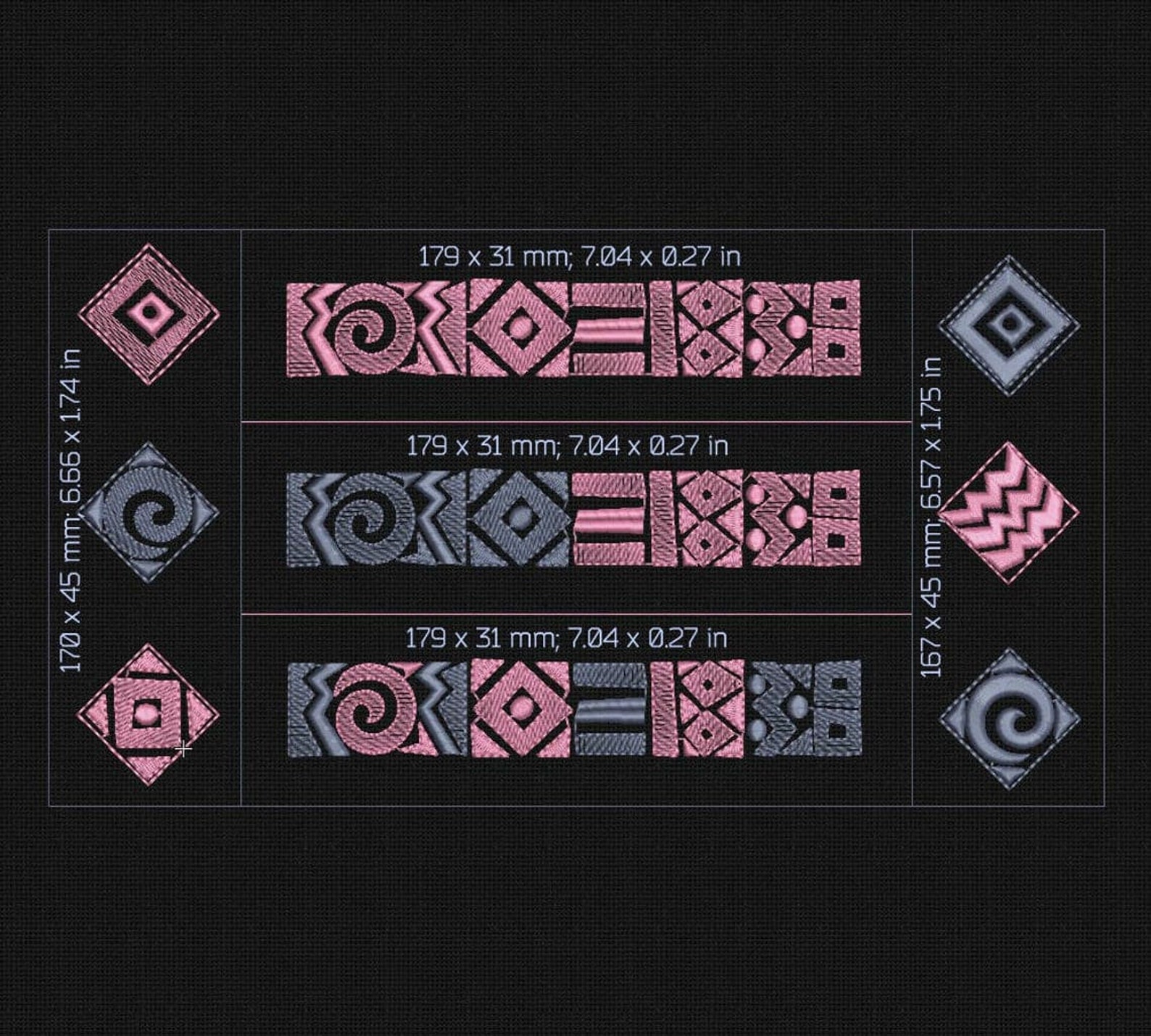 Embroidery Design Borders Embroidery Designs - Etsy