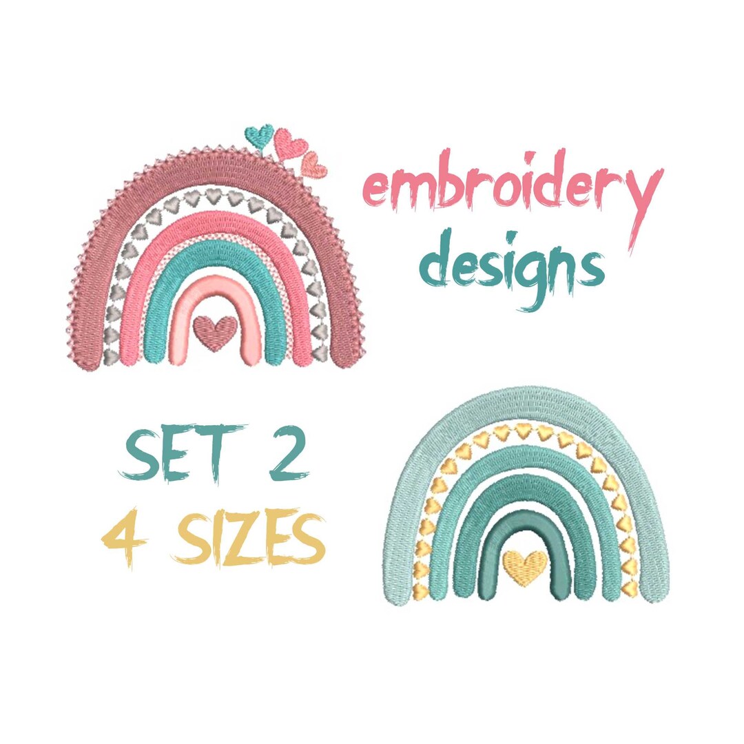 Embroidery Designs Rainbow Embroidery Design - Etsy