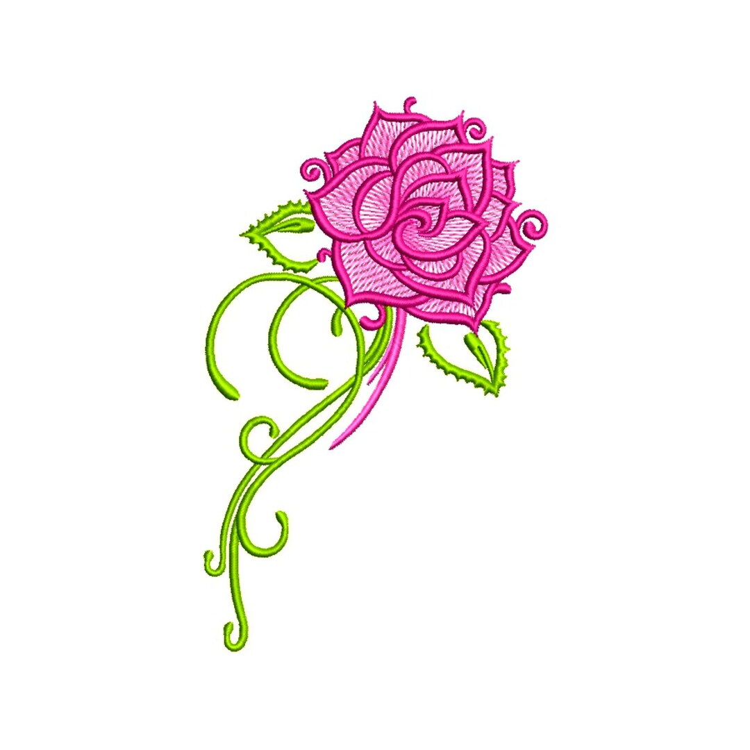 Rose Machine Embroidery Design: Floral Pattern (digital File) - Etsy