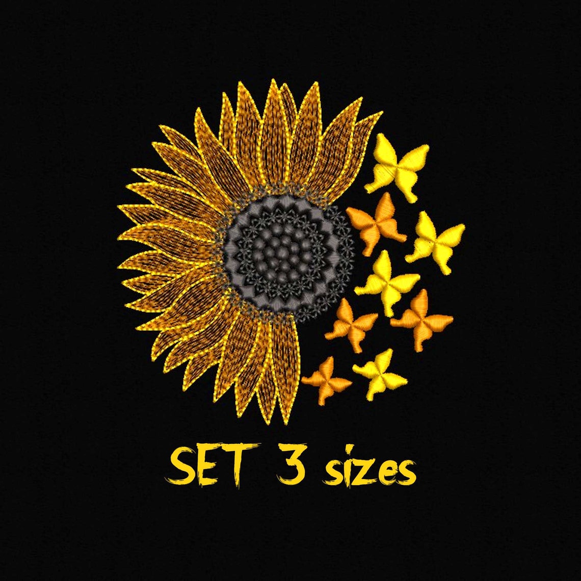 Embroidery Design Sunflower Embroidery Designs Butterflies - Etsy