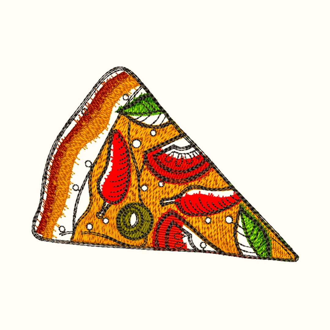 Embroidery Designs Pizza Embroidery Design Embroidery Files Instant ...