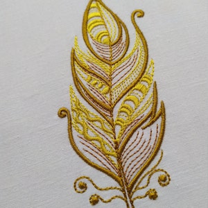 Digital Feather Embroidery Design File | 5x7 Hoop | Ethnic Boho Motif ...