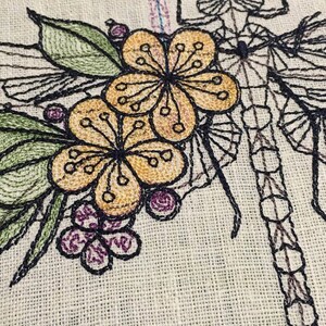 Embroidery Designs Dragonfly Embroidery Design Flowers - Etsy