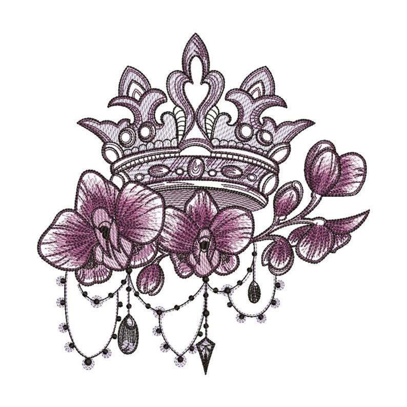 Embroidery Design Crown Embroidery Designs - Etsy
