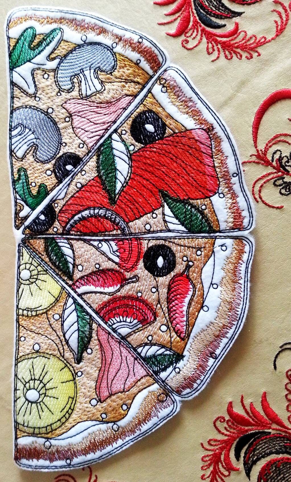 Embroidery Designs Pizza Embroidery Design - Etsy