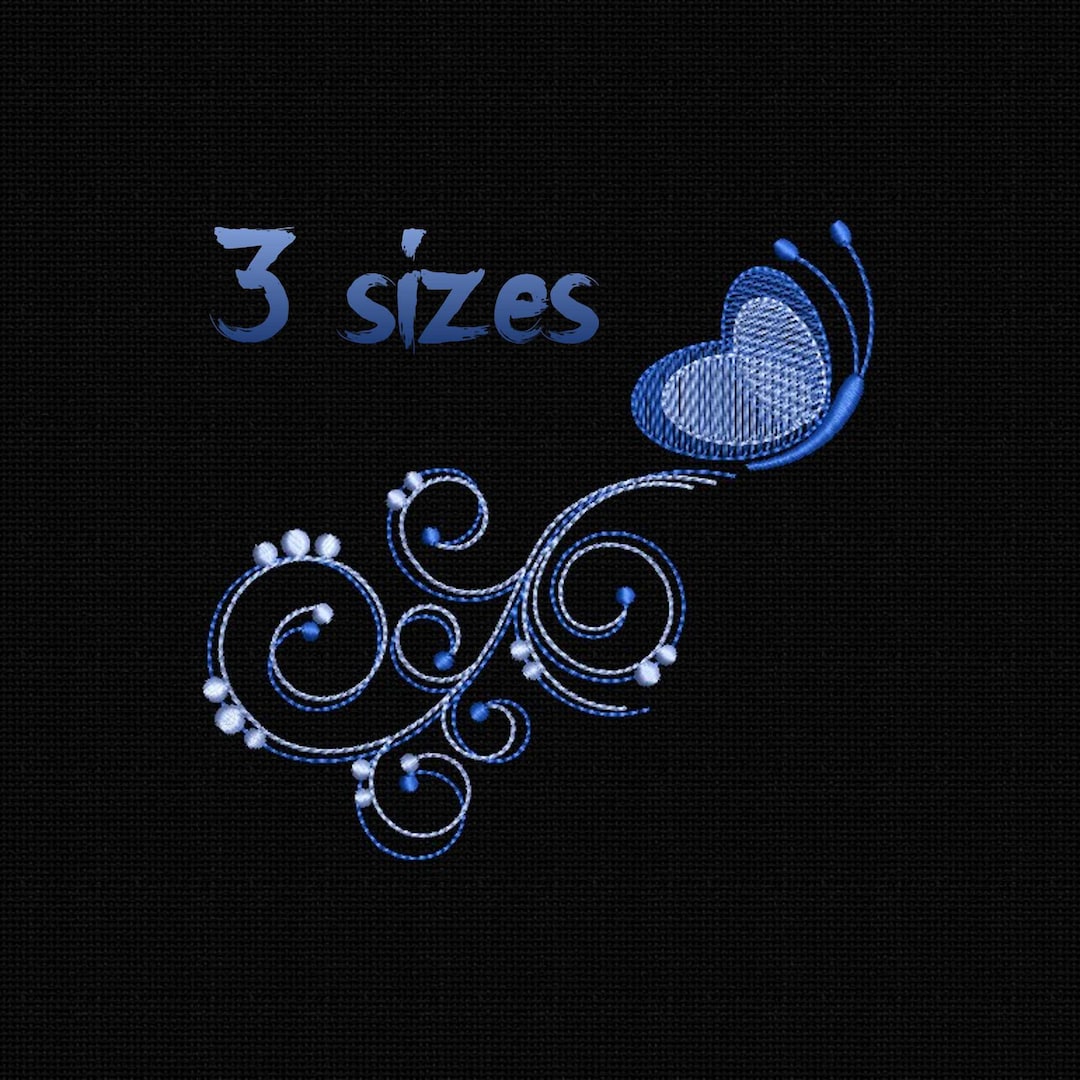 Flying Butterfly Machine Embroidery Set | Digital File in 3 Sizes ...