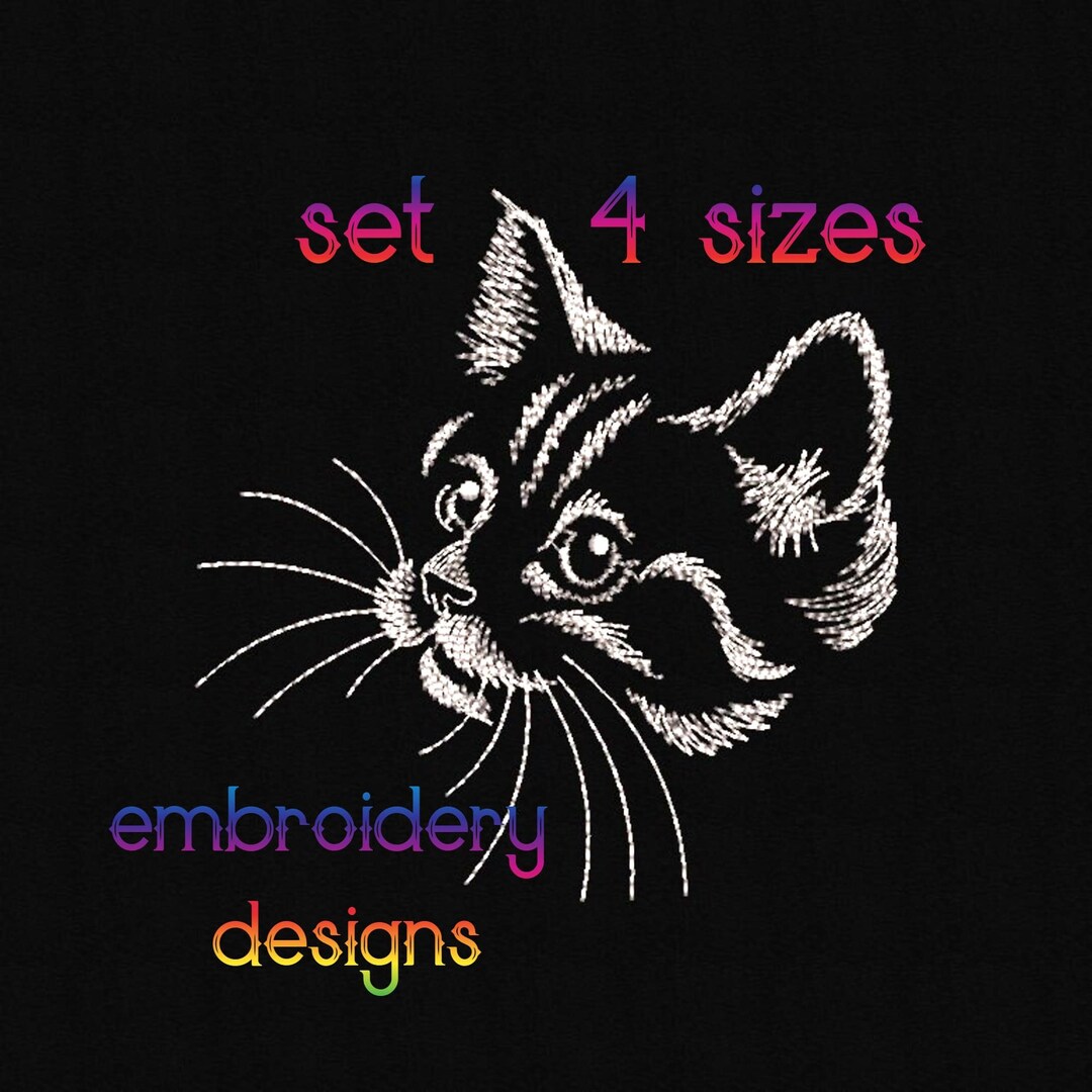 Embroidery Designs Cat Embroidery Design Pets - Etsy