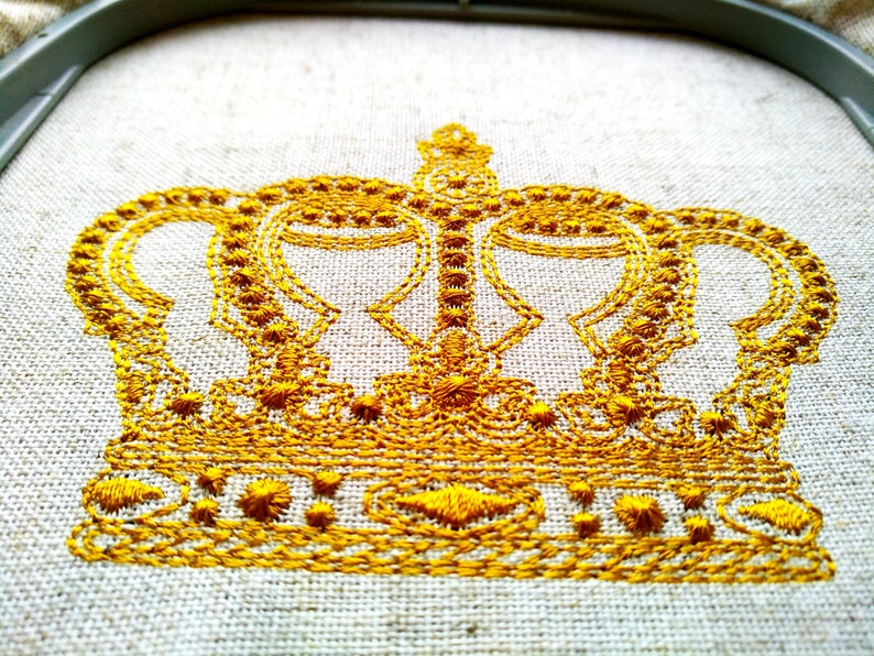 Сrown Embroidery Design Royal Embroidery Designs | Etsy