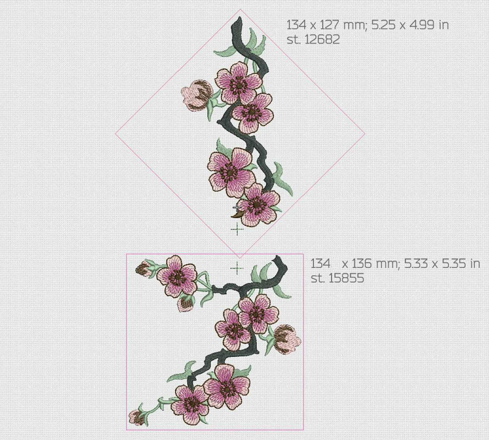 Embroidery Designs Sakura Embroidery Design - Etsy