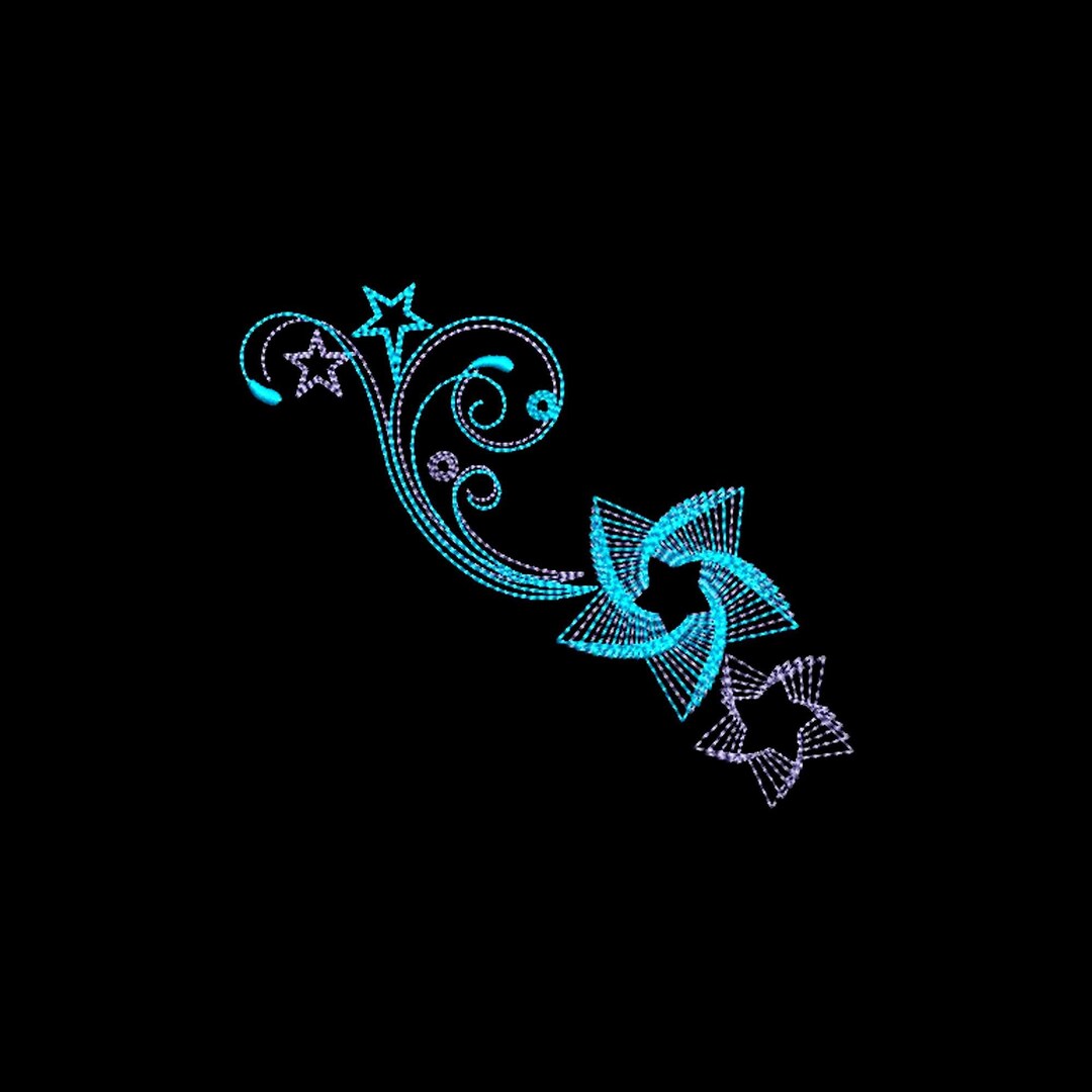 Swirls Curls Embroidery Design Star Winter Snow Embroidery Designs File ...