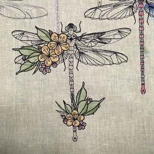 Embroidery Designs Dragonfly Embroidery Design Flowers - Etsy