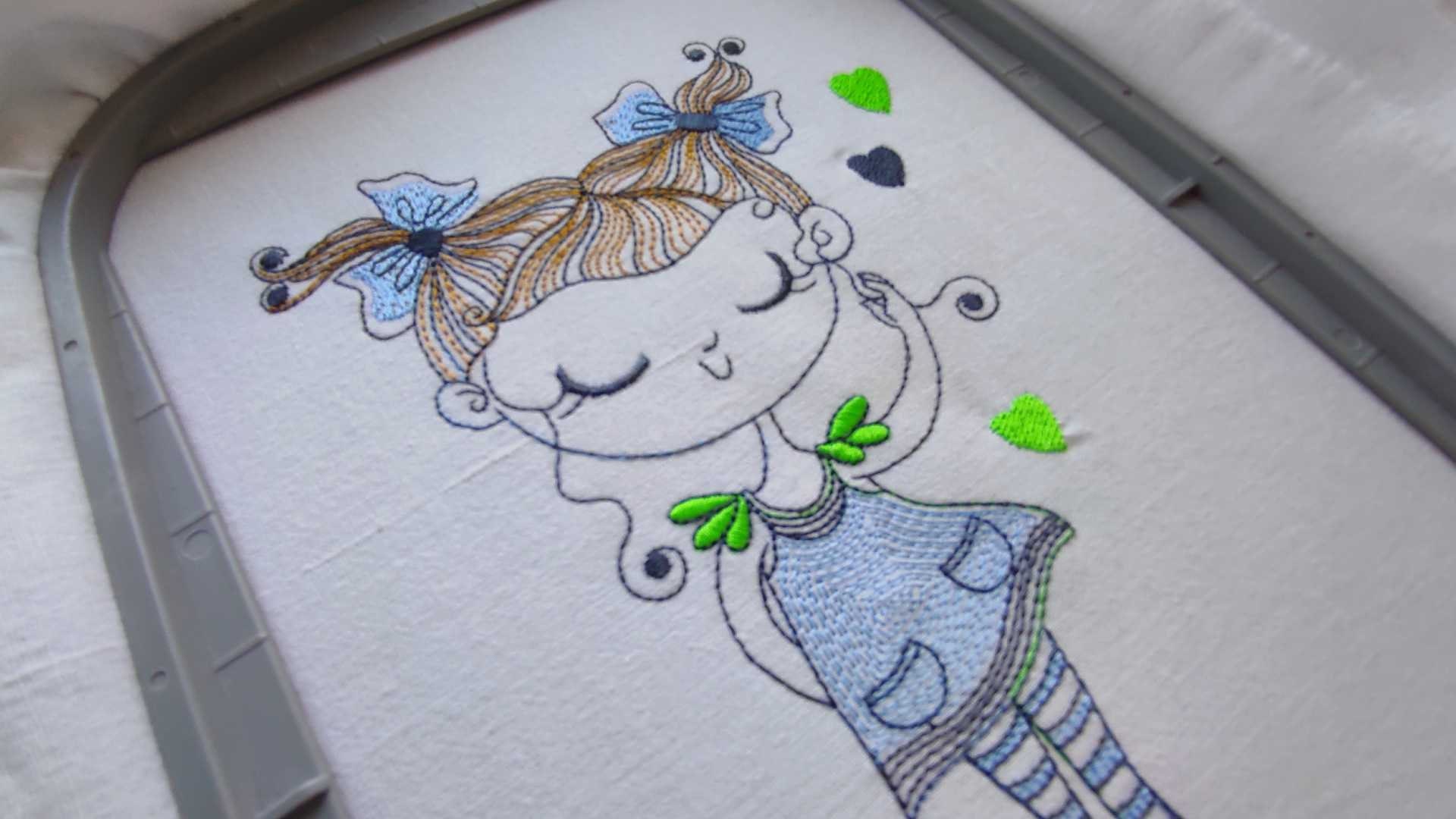 Embroidery Design Girl Embroidery Designs Cute - Etsy