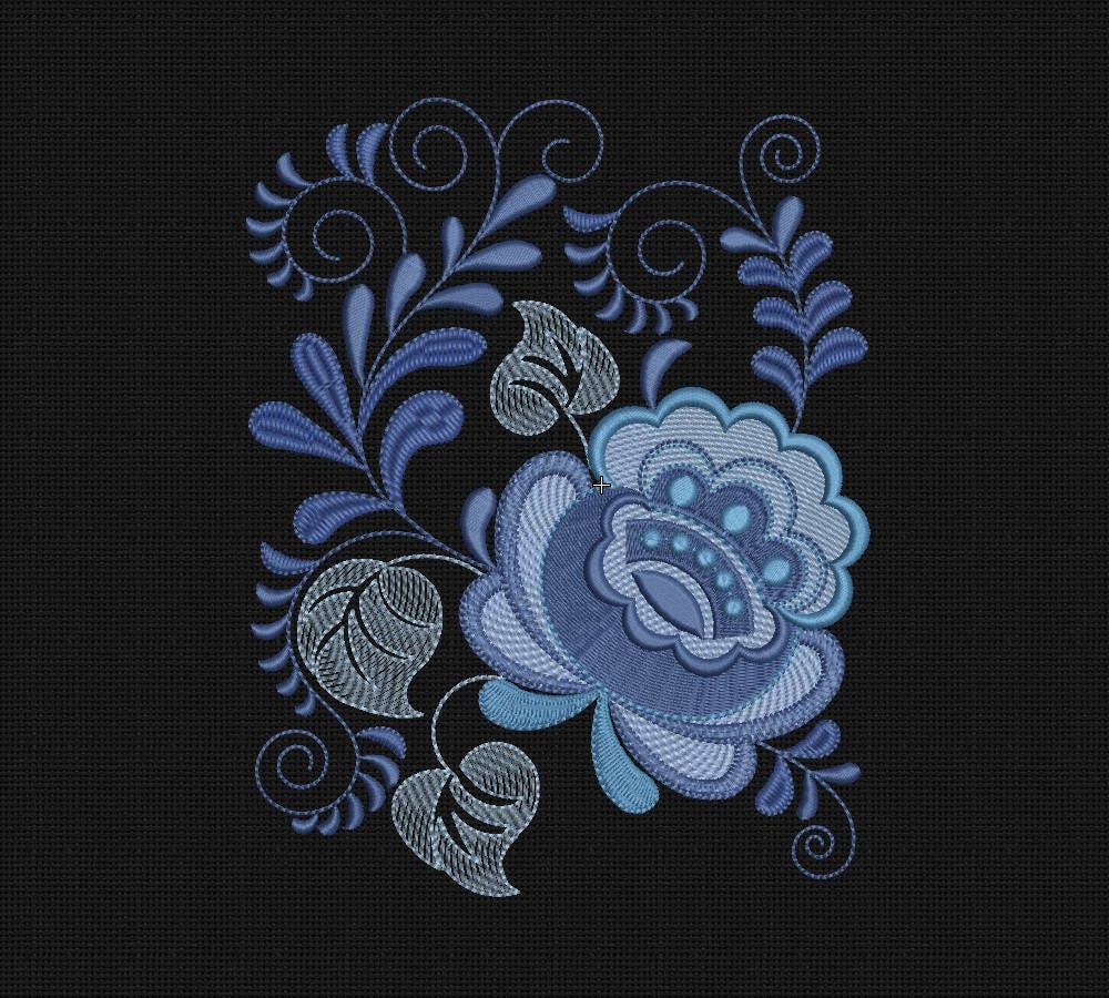 Machine Embroidery Design Folk Russian gzhel 6x8 in INSTANT | Etsy