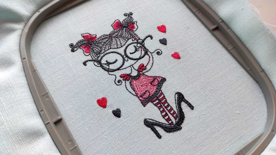 Embroidery Design Girl Embroidery Designs Cute Baby - Etsy