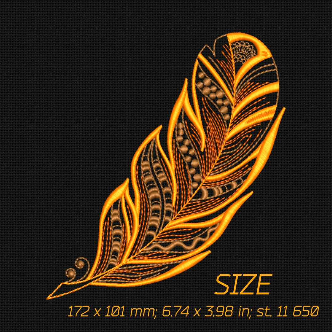 Feather Embroidery Design | 5x7 Hoop Digital File | Boho Ethnic ...