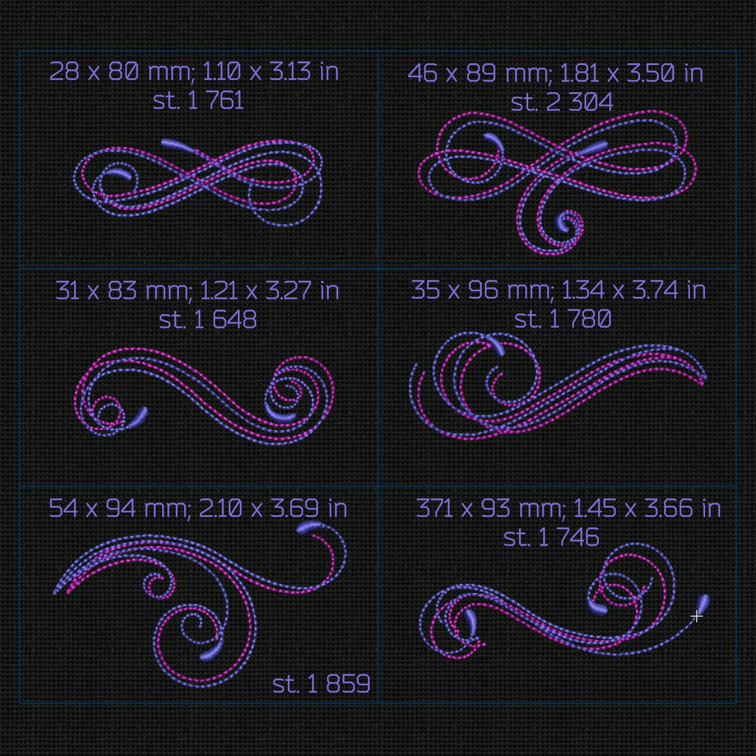 Embroidery Designs Swirls Embroidery Design Border - Etsy Sweden