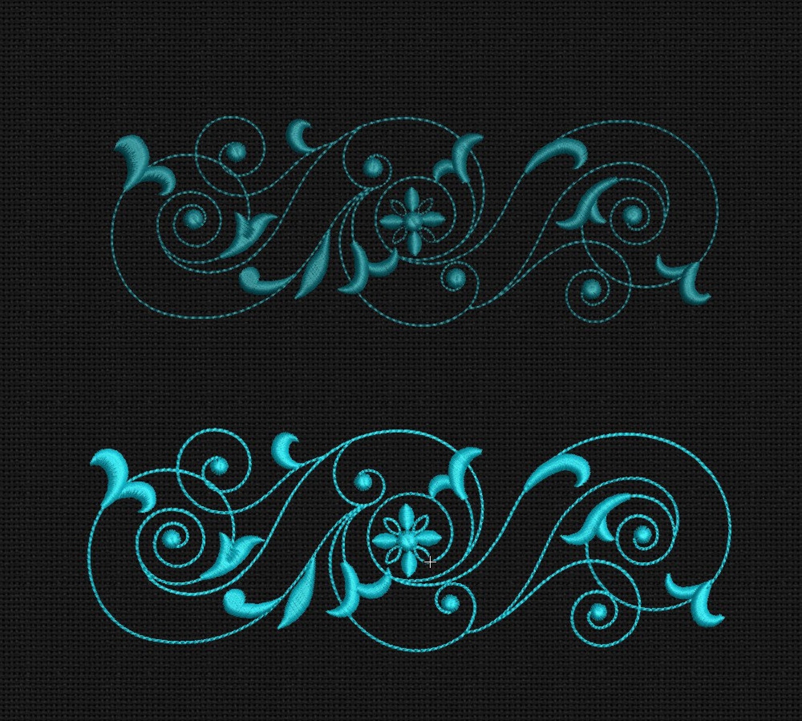 Swirls Embroidery Design Flowers Embroidery Designs | Etsy