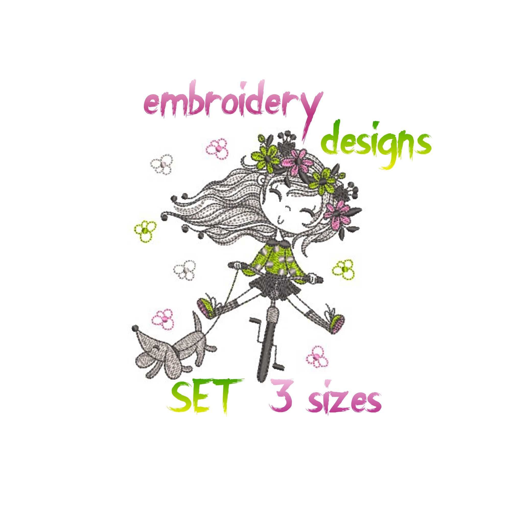 Embroidery Design Cute Girl Embroidery Designs Baby - Etsy