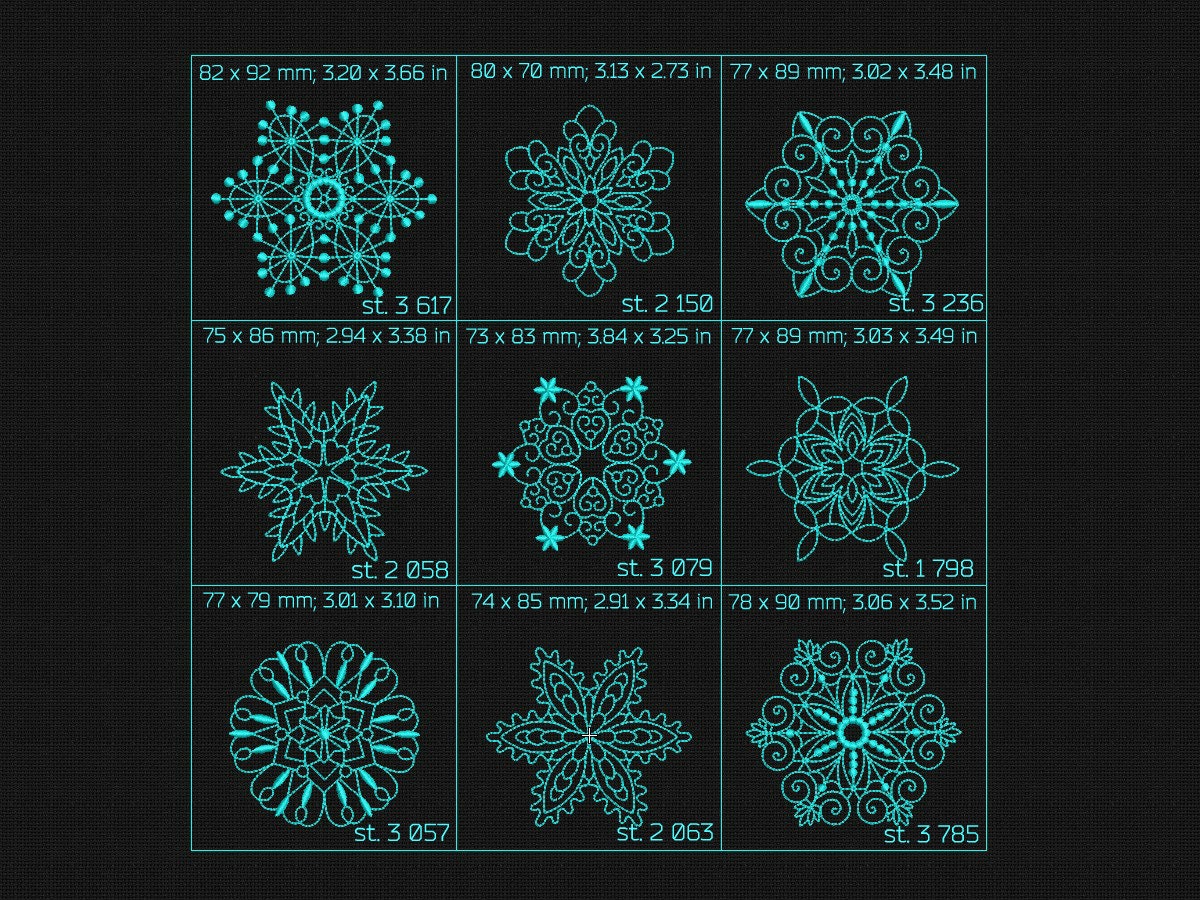 Embroidery Designs Snowflake Embroidery Design Winter - Etsy
