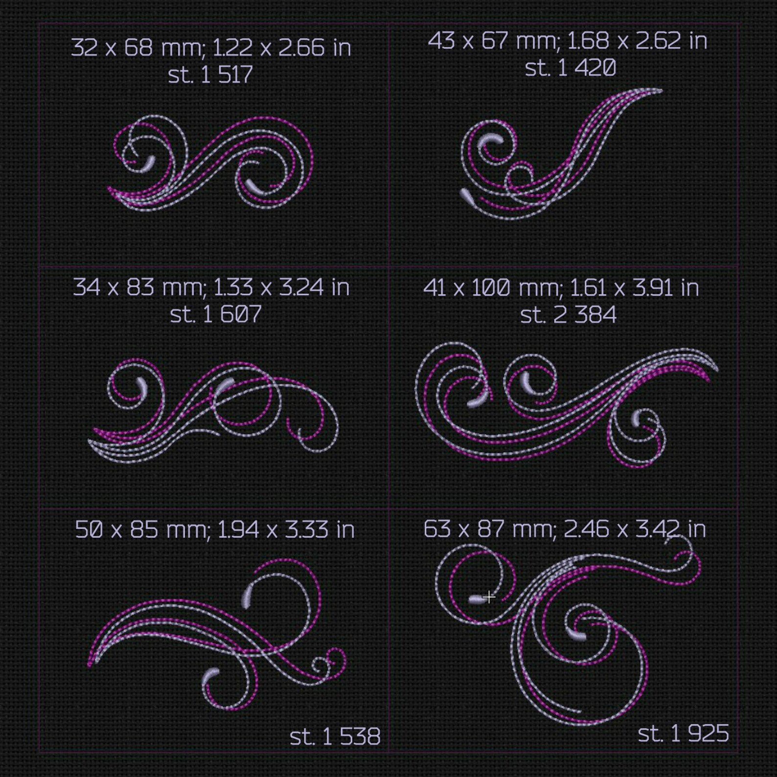 Embroidery Designs Swirls Embroidery Design Border - Etsy