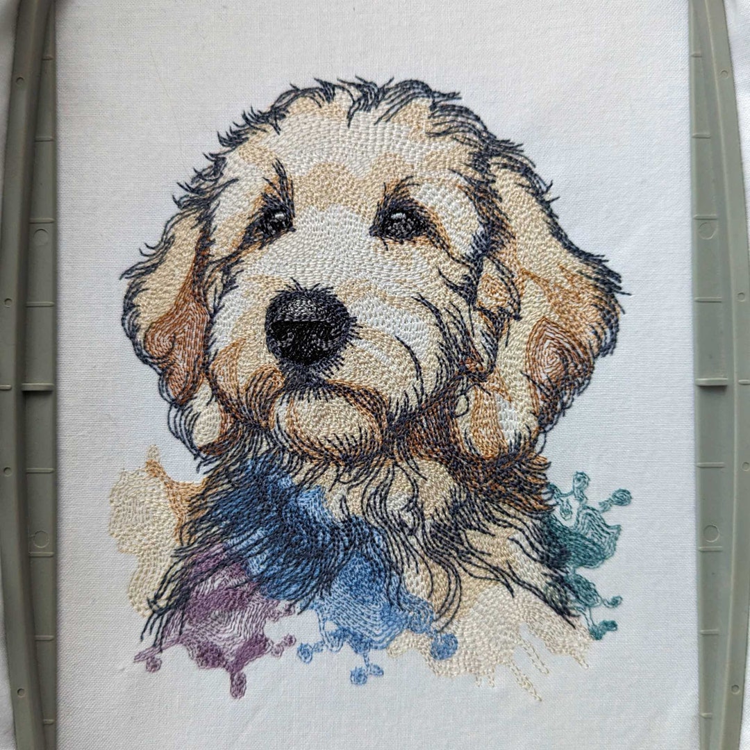 Goldendoodle Embroidery Design | Watercolor Dog Machine Files | 5x7 ...