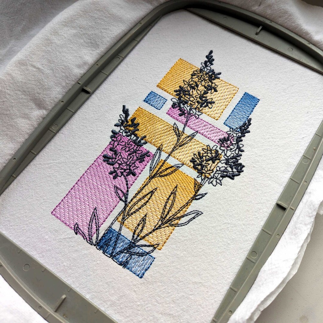 Lavender Flowers Embroidery Design Cottagecore Wild Stickerei Dst Exp ...