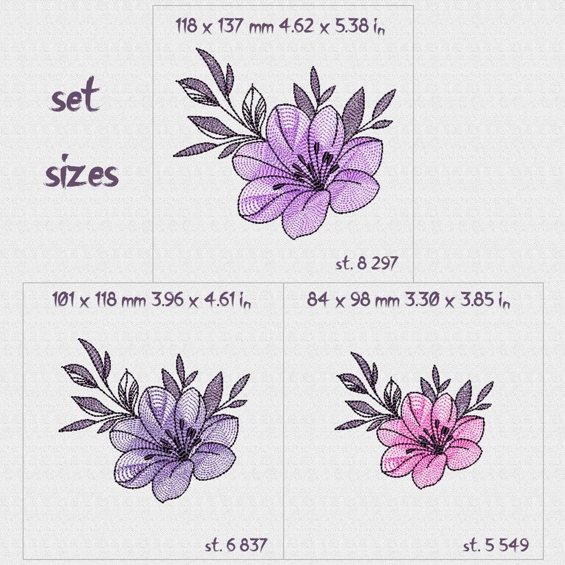 Embroidery Design Flower Embroidery Designs - Etsy