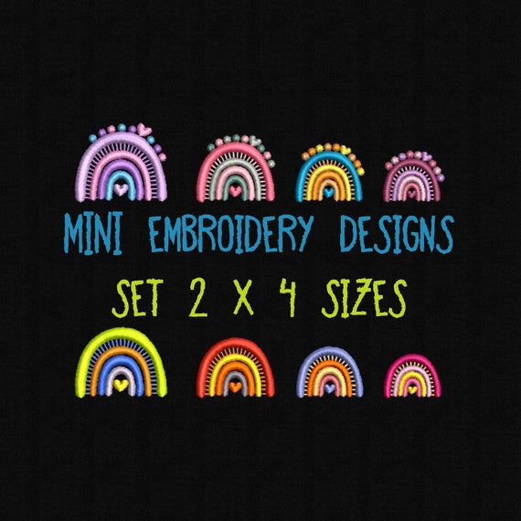 Embroidery Design Rainbow Embroidery Designs Mini | Etsy