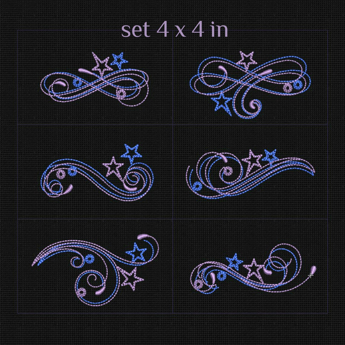 Embroidery Designs Stars Embroidery Design Swirls - Etsy