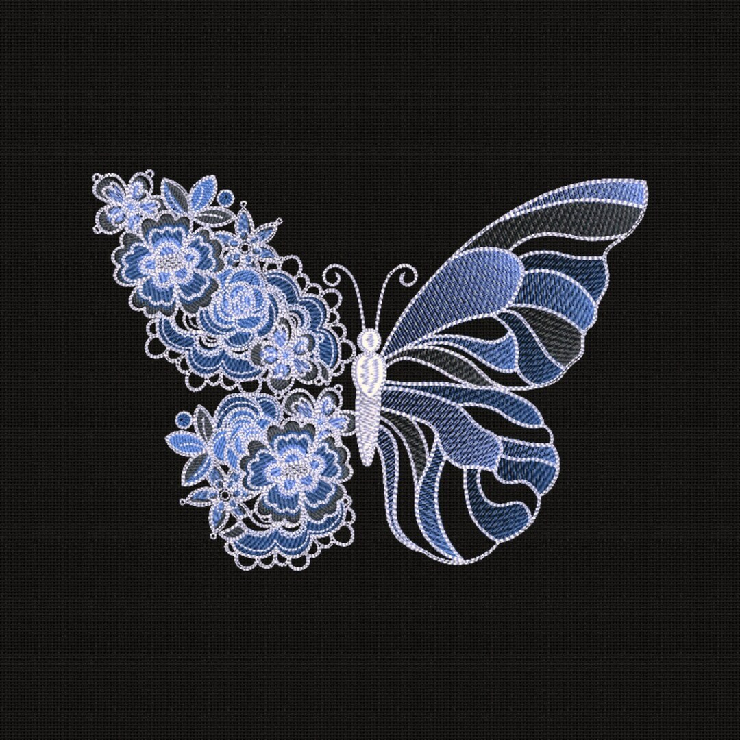 Embroidery Design Butterfly Embroidery Designs Flowers - Etsy